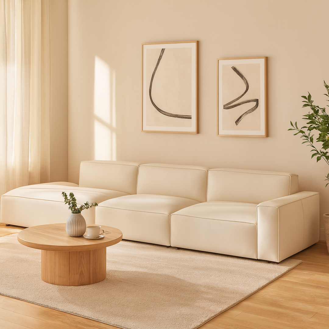 Harlo 4 Seater Extended Sofa – Caler Home Singapore